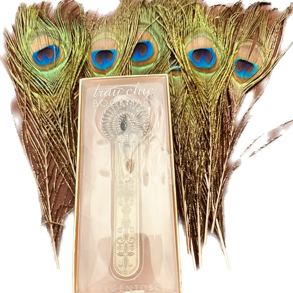 tray chic | Office | Peacock Bookmark And Short Peacock Feathers | Poshmark